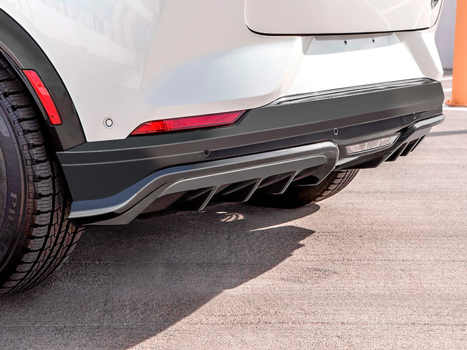 Mustang Mach-E 2021-2025, Air Design® Satin Black Rear Bumper Fascia ...