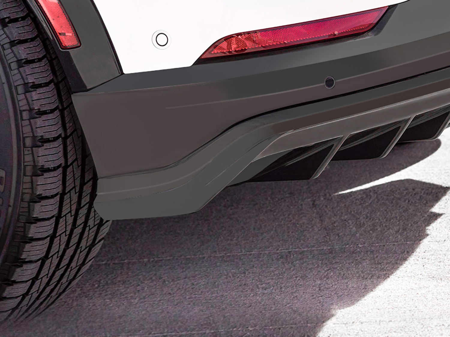 Mustang Mach-E 2021-2025, Air Design® Satin Black Rear Bumper Fascia ...