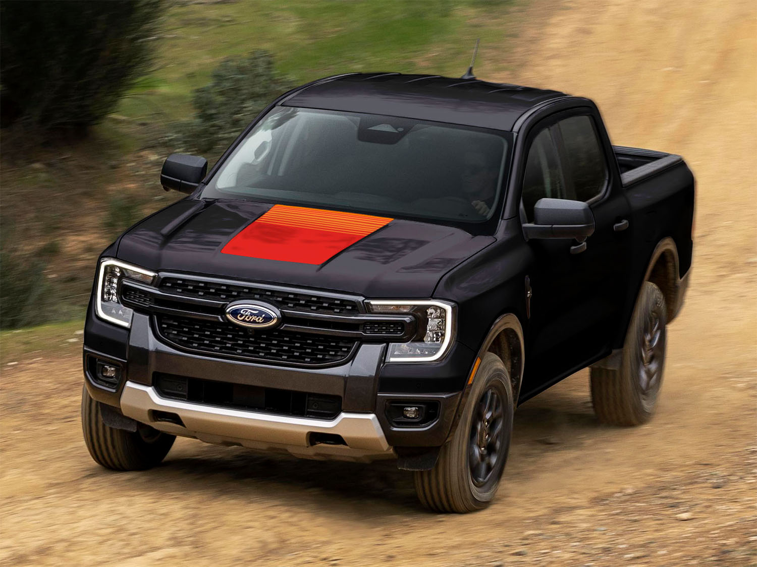 Ranger 2024-2026 Retro Red, Orange & Yellow Hood Graphics | Accessories ...