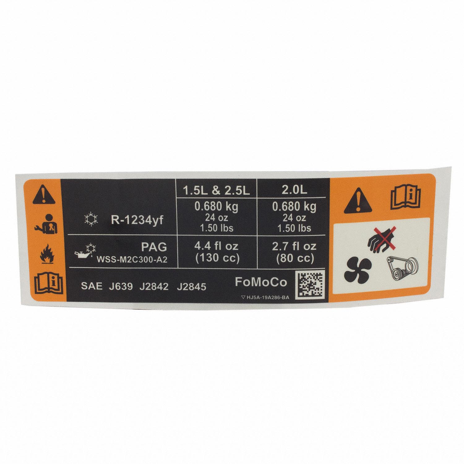 AIR CONDITIONING (A/C) System Information Label Decal | Parts | Ford.com